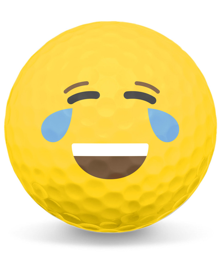 Golfboll Smiley Skrattande Smiley med glädjetårar | Golfpresenter